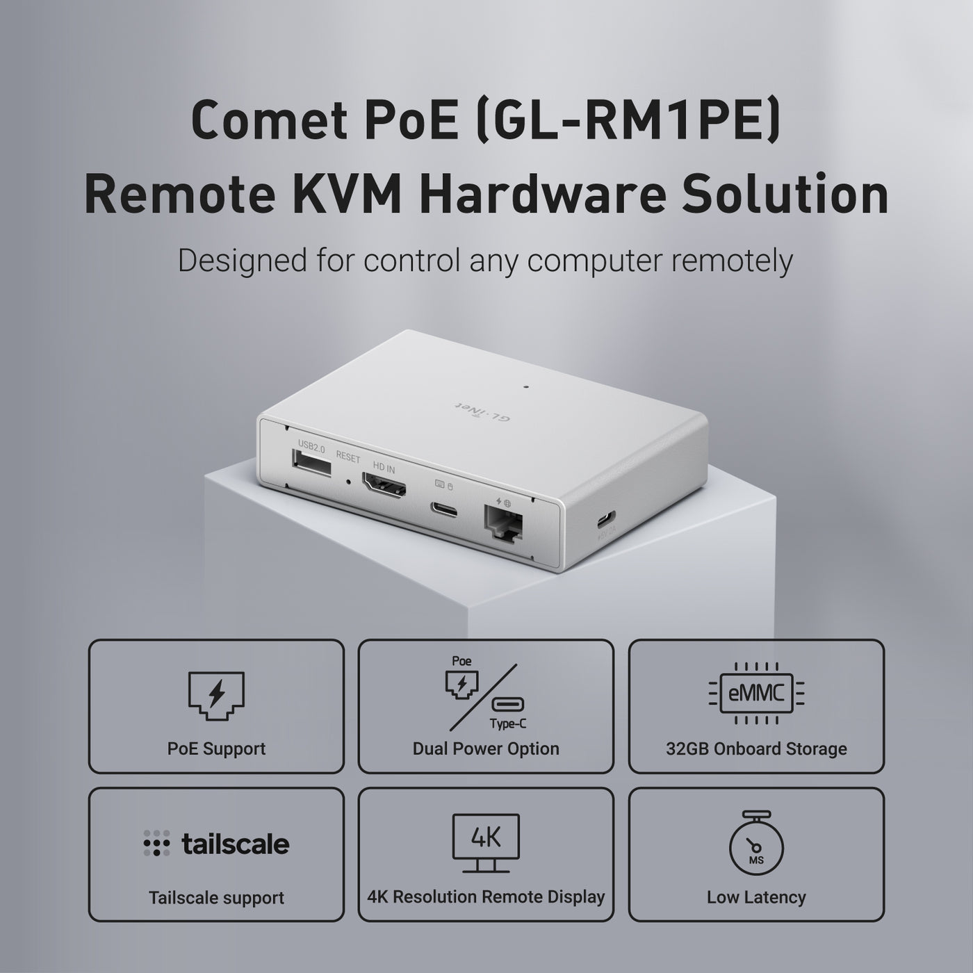 Comet PoE (GL-RM1PE) Remote KVM Control Over Internet — GL.iNet US
